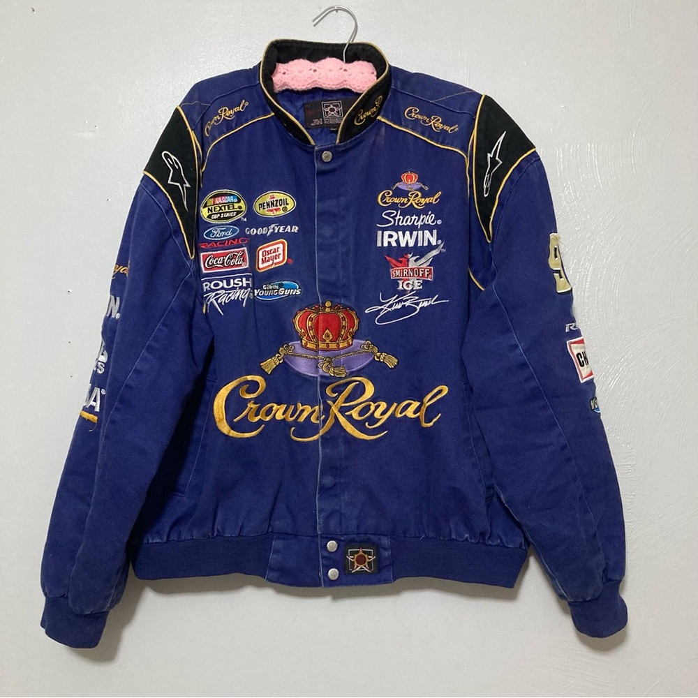 Vintage Jh Design Crown Royal Nascar Racing Jacket - Gem